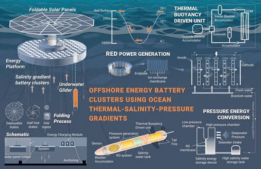 Harnessing ocean thermal-salinity-pressure gradients for offshore ...
