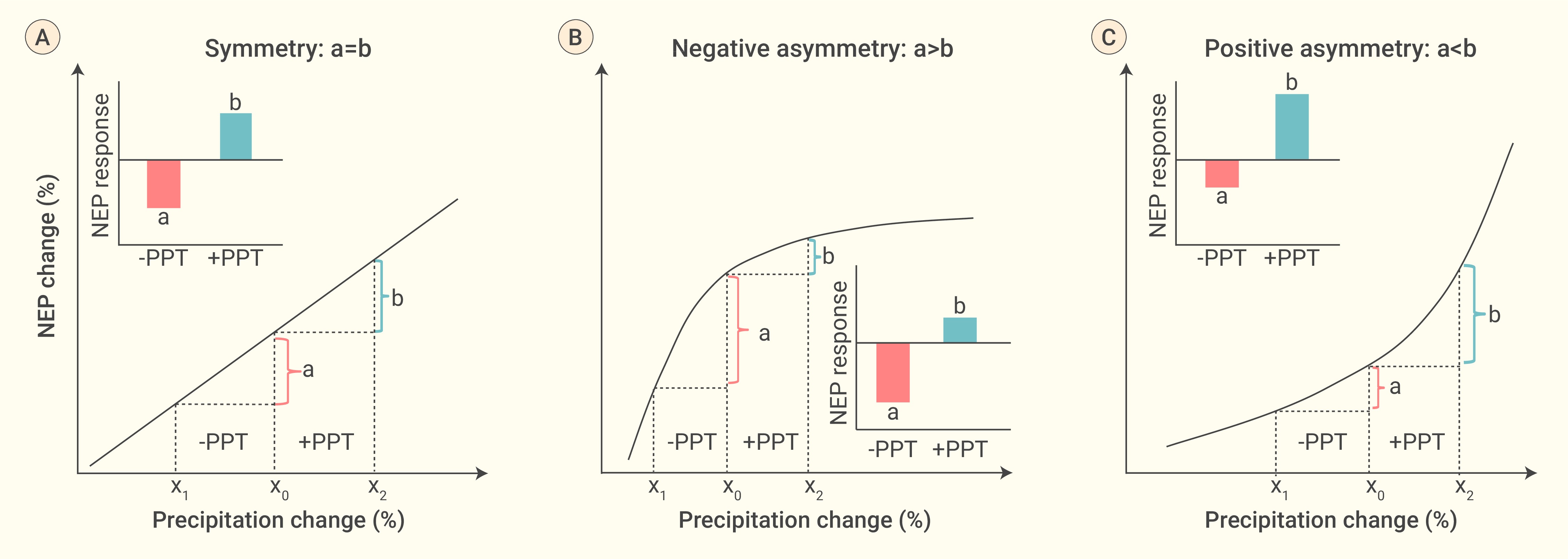 Positive asymmetric responses indicate larger carbon sink with increase ...