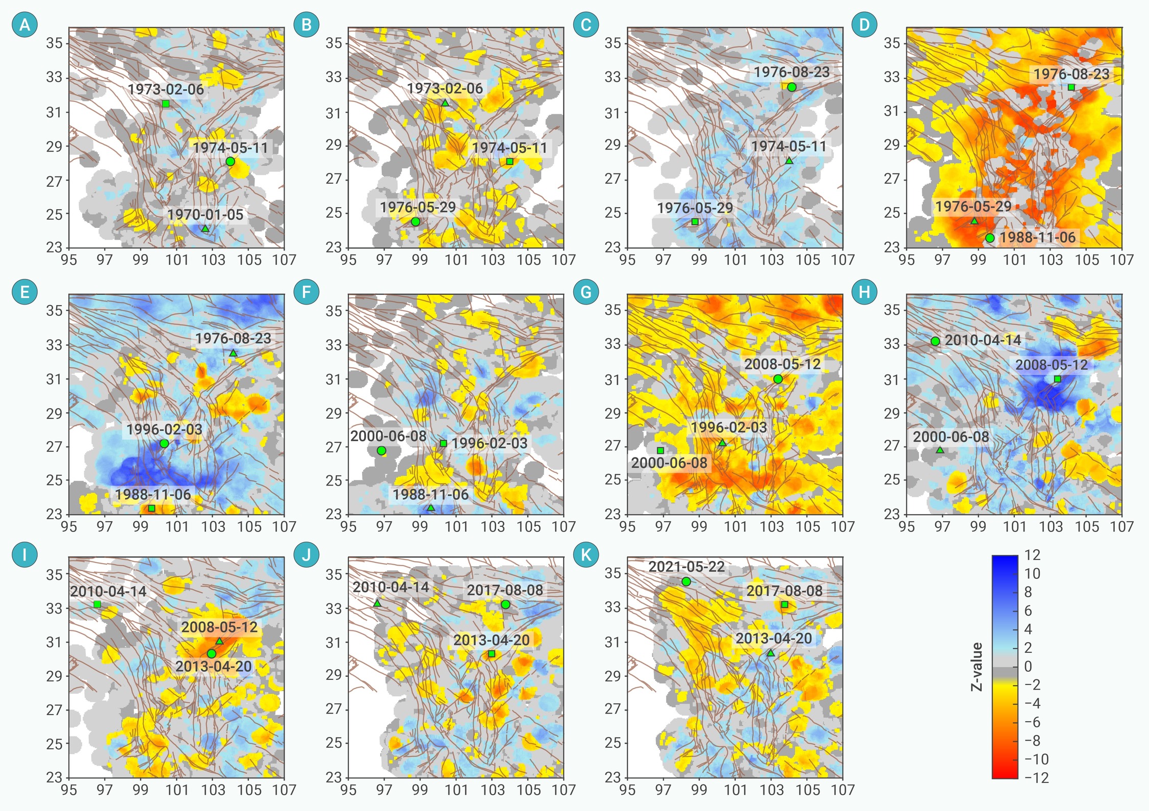 Correlation of earthquake occurrence among major fault zones in the ...