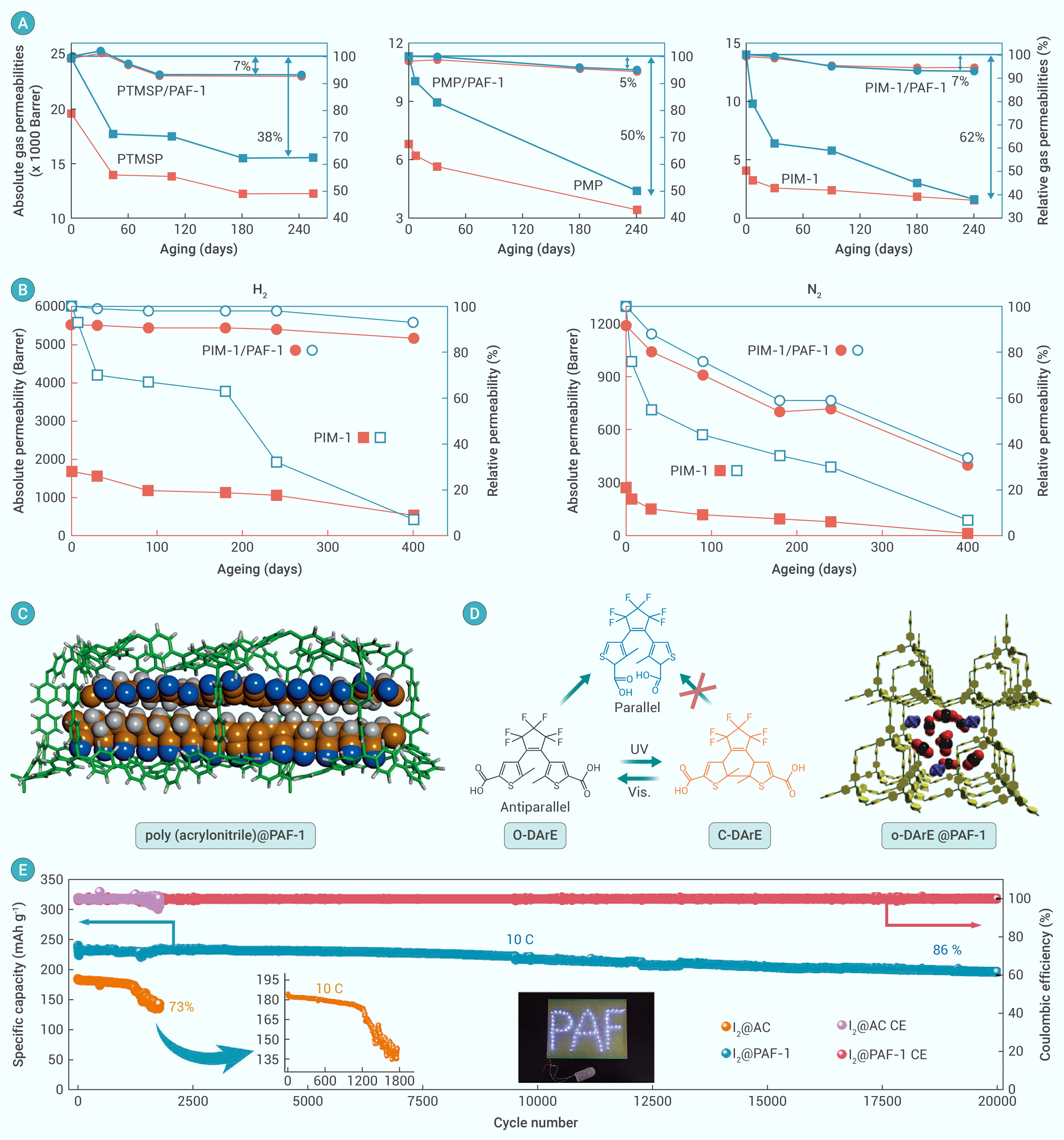 Advancement and functionalization of PAF-1 and its derivatives